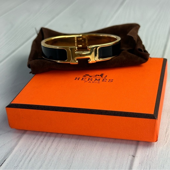 Jewelry | Unbranded Designer Luxury Clic Clac Black H Gold Tone ...